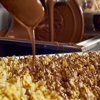 Milk Chocolate Covered Popcorn | Classic Peterbrooke Blue Tin